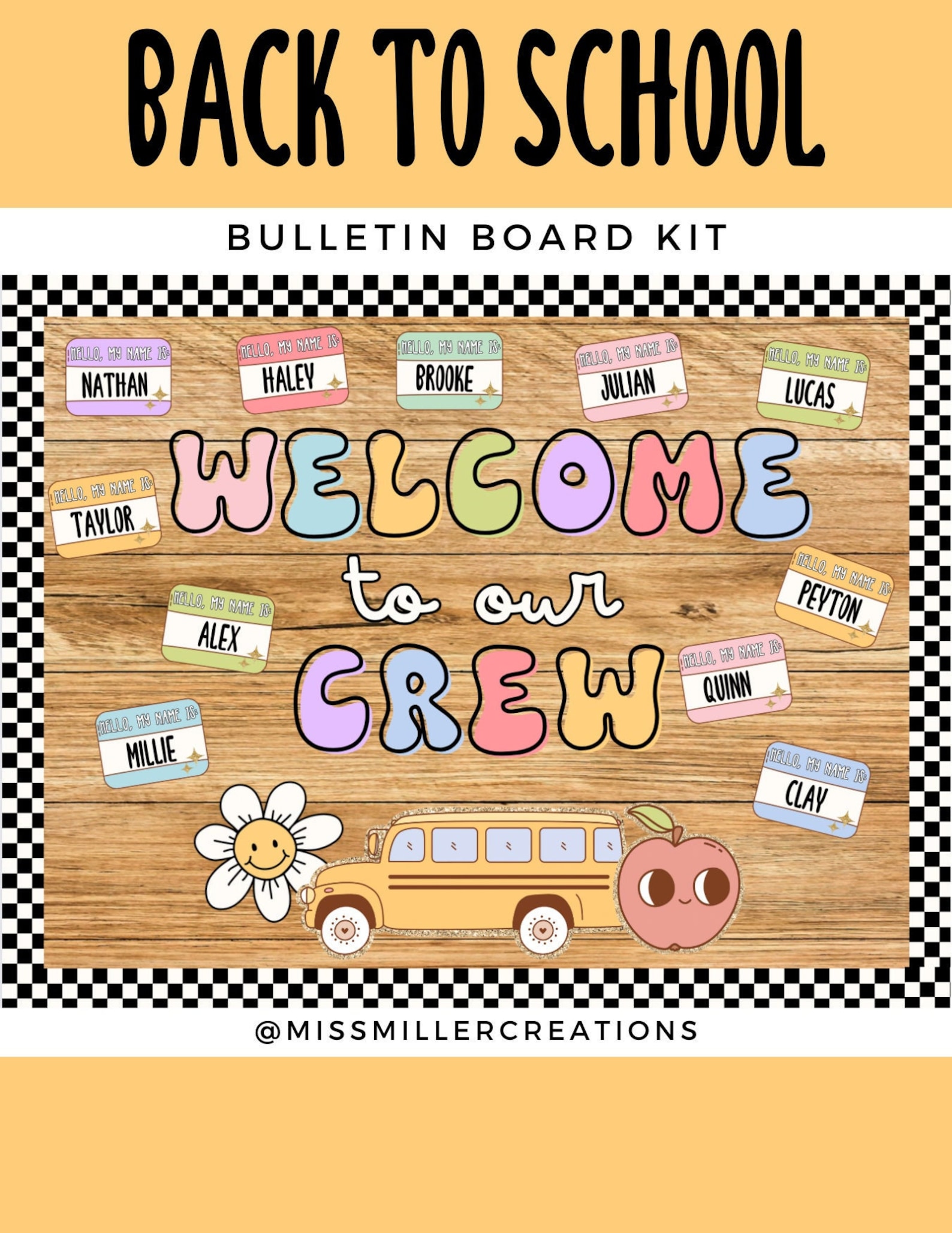 Groovy Back to School Bulletin Board Kit 'welcome to Our - Etsy