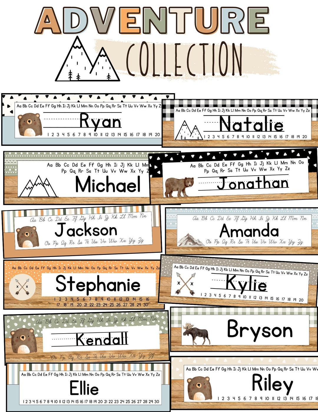 Adventure Desk Plates [editable] - Etsy