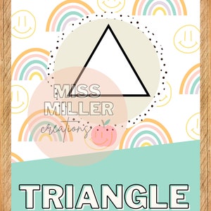 Pastel Boho Rainbow Classroom Shape Posters - Etsy