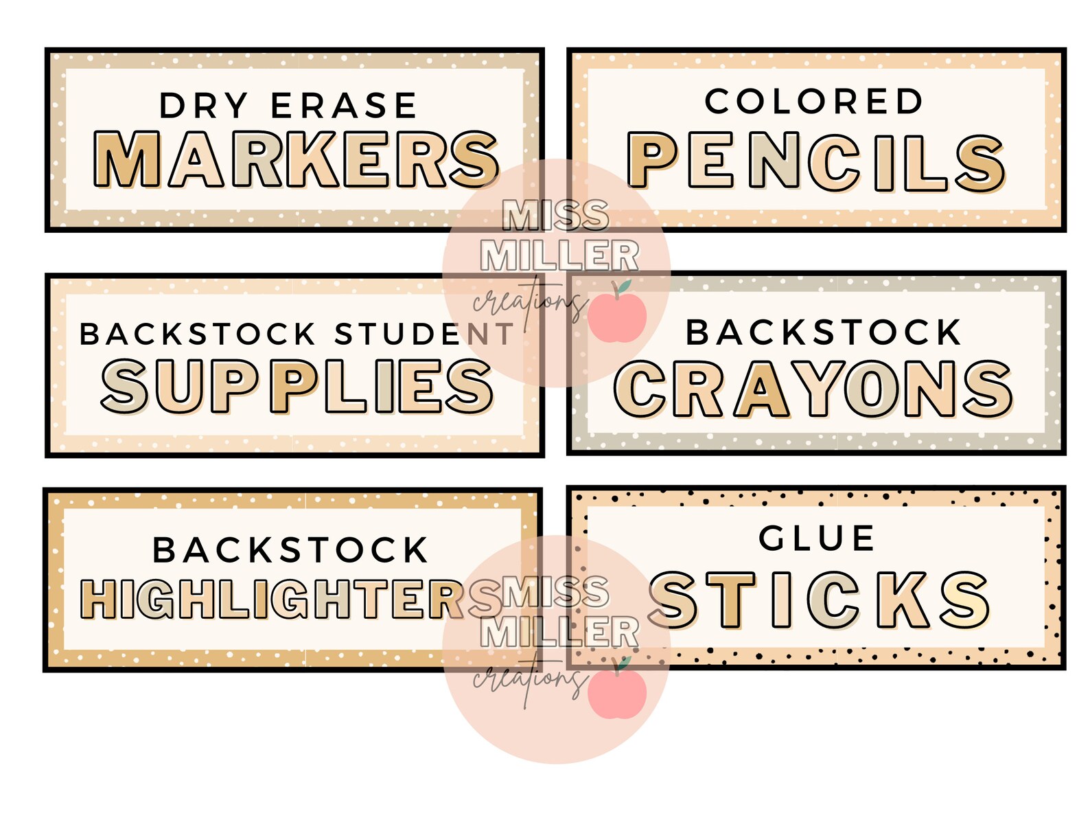 Neutral Boho Rainbow Classroom Supplies Labels - Etsy