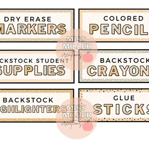 Neutral Boho Rainbow Classroom Supplies Labels - Etsy