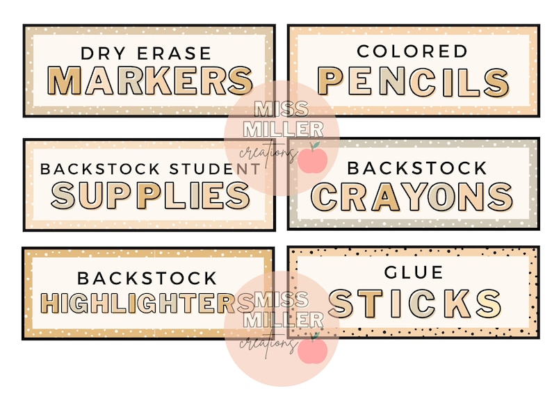 Neutral Boho Rainbow Classroom Supplies Labels - Etsy