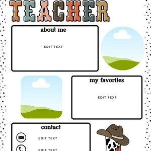 Wild Wild West Meet the Teacher Template - Etsy