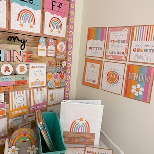 Retro Rainbow Complete Classroom Collection [editable] - Etsy