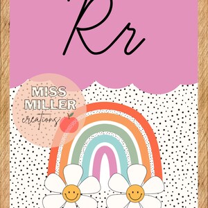 Retro Rainbow Classroom Alphabet Posters - Etsy