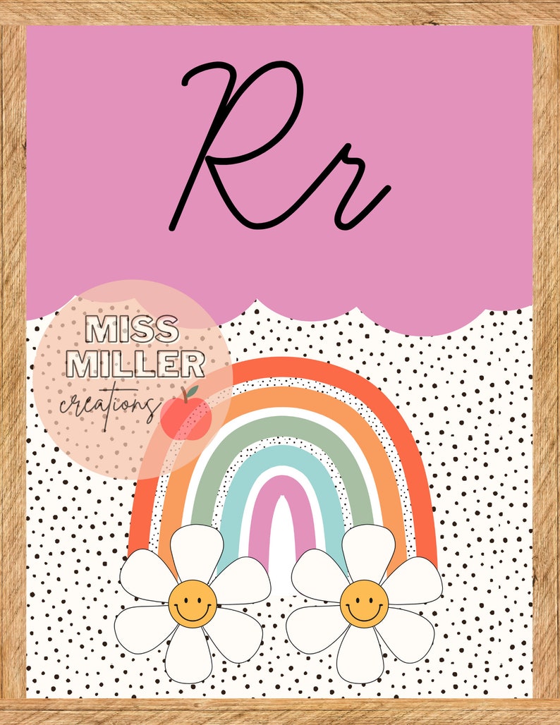 Retro Rainbow Classroom Alphabet Posters - Etsy