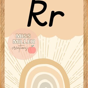 Neutral Boho Rainbow Classroom Alphabet - Etsy