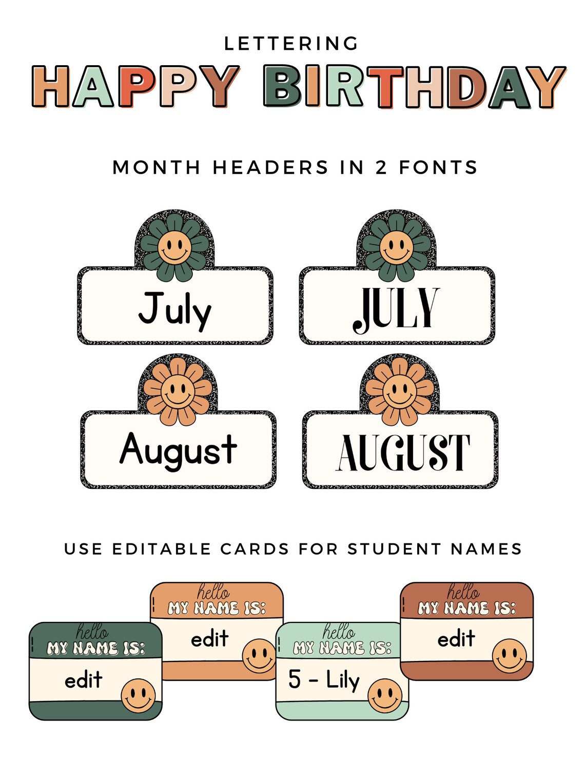 Groovy Vintage Class Birthday Display - Etsy