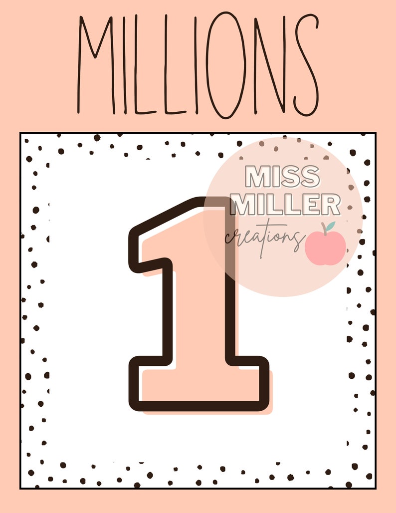 Modern Boho Rainbow Place Value Classroom Posters - Etsy