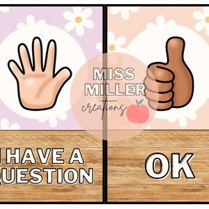 Daisy Dreams Hand Signals Classroom Posters [editable] - Etsy