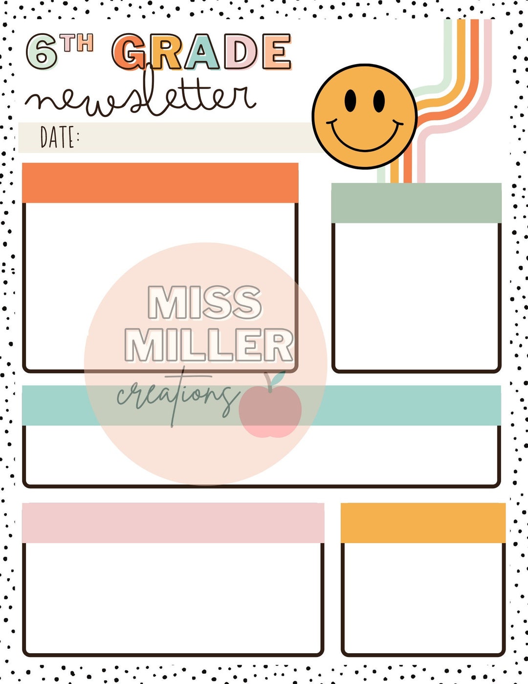 Groovy Boho Classroom Newsletter - Etsy