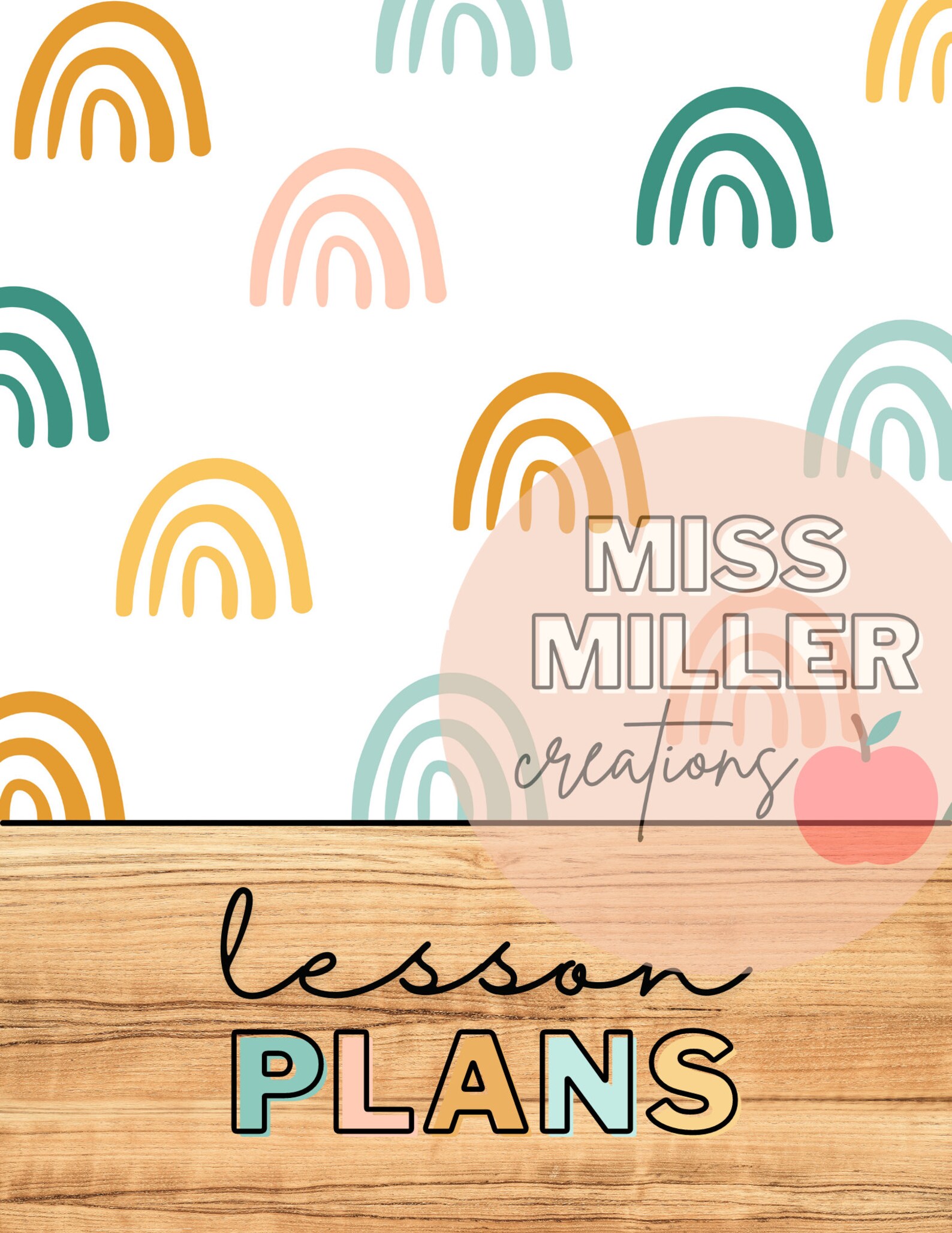 Modern Boho Rainbow Binder Covers editable | Etsy