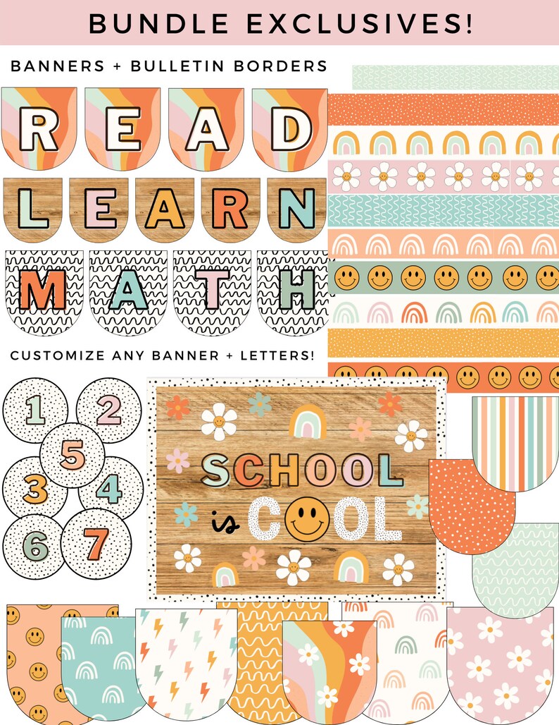 Groovy Boho Complete Classroom Collection editable - Etsy