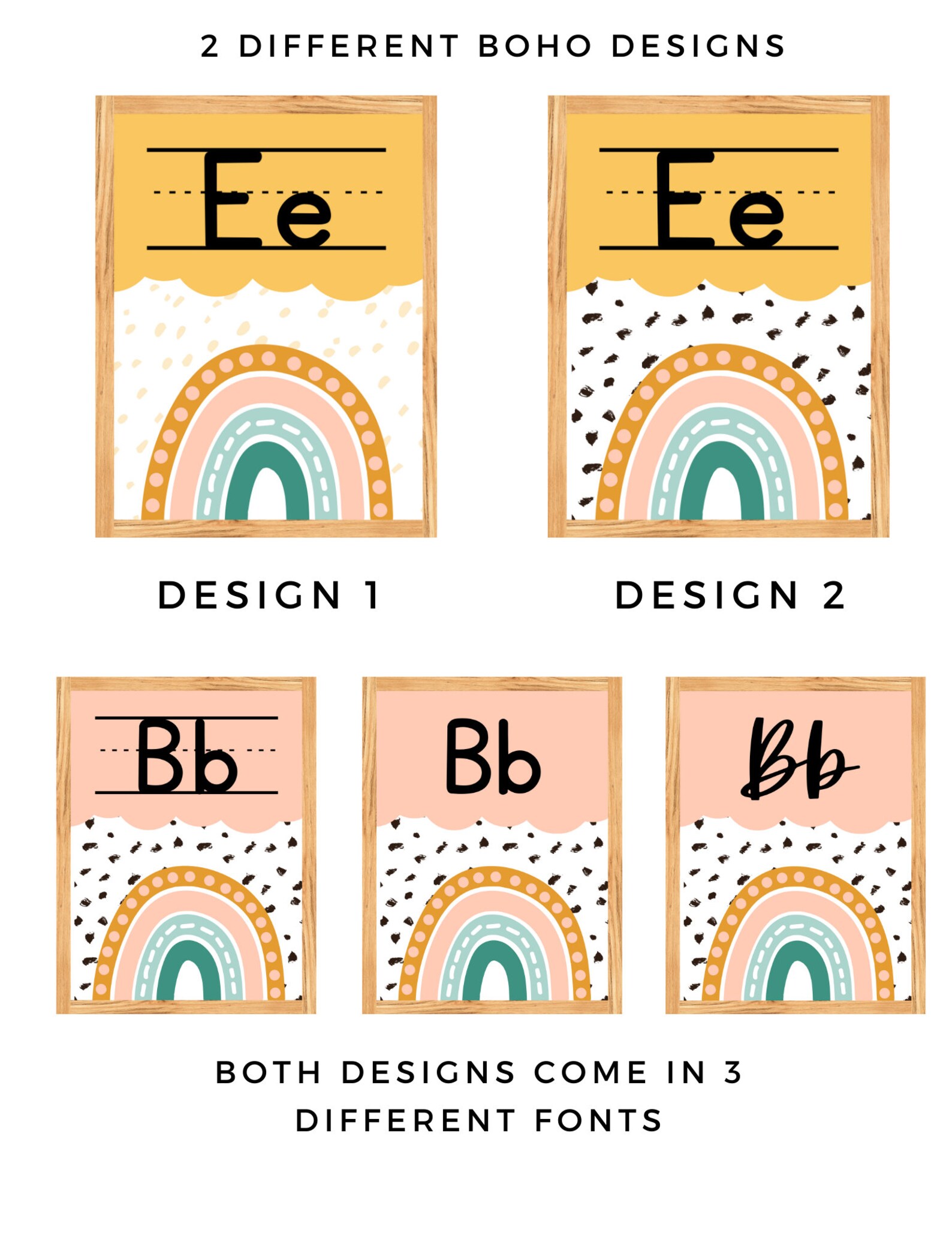 Modern Boho Rainbow Classroom Alphabet - Etsy