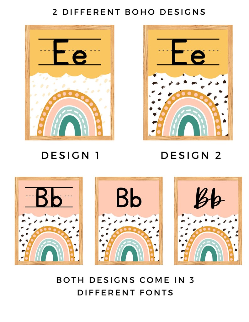 Modern Boho Rainbow Classroom Alphabet - Etsy