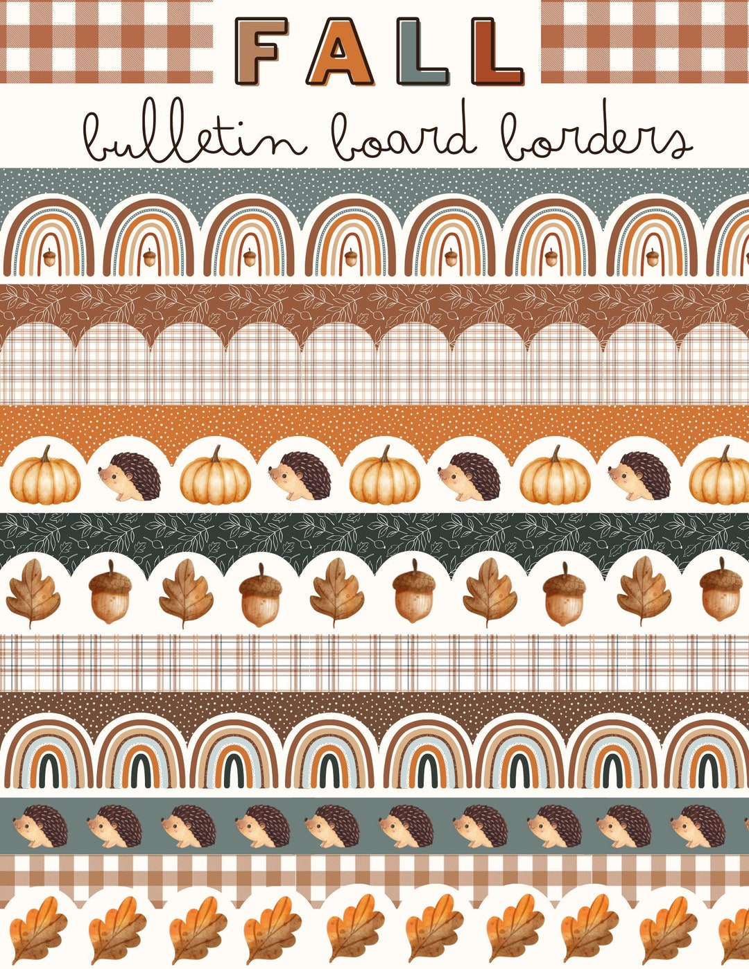Fall Bulletin Board Borders - Etsy