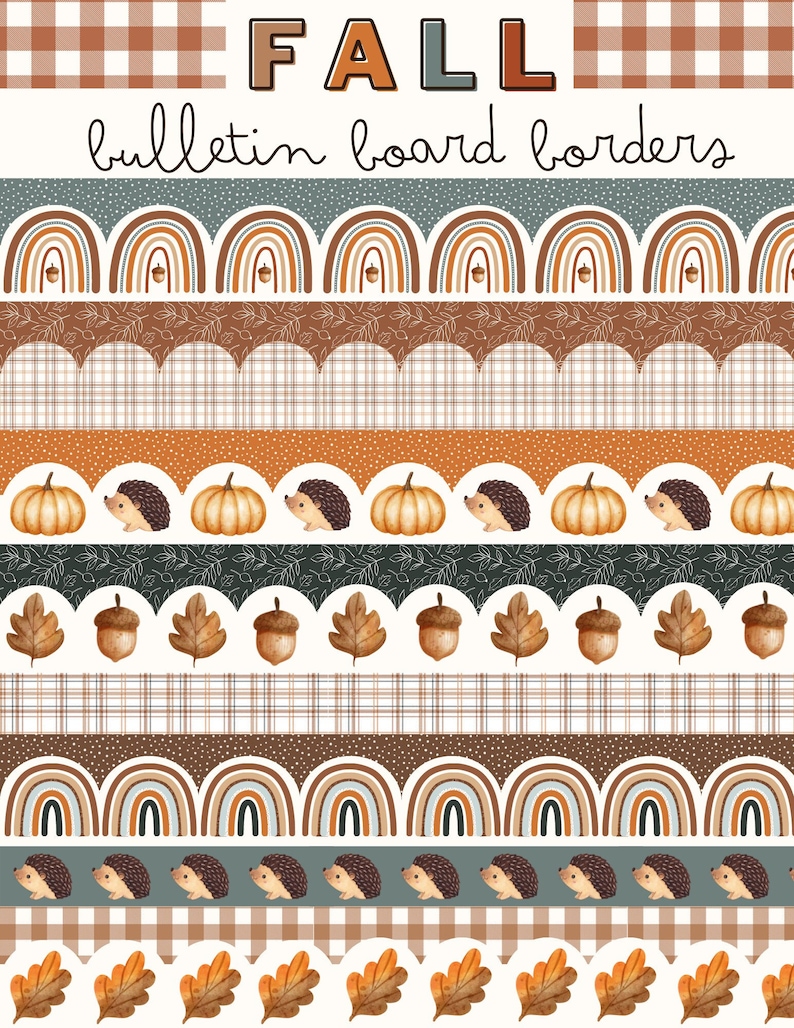 Fall Bulletin Board Borders - Etsy