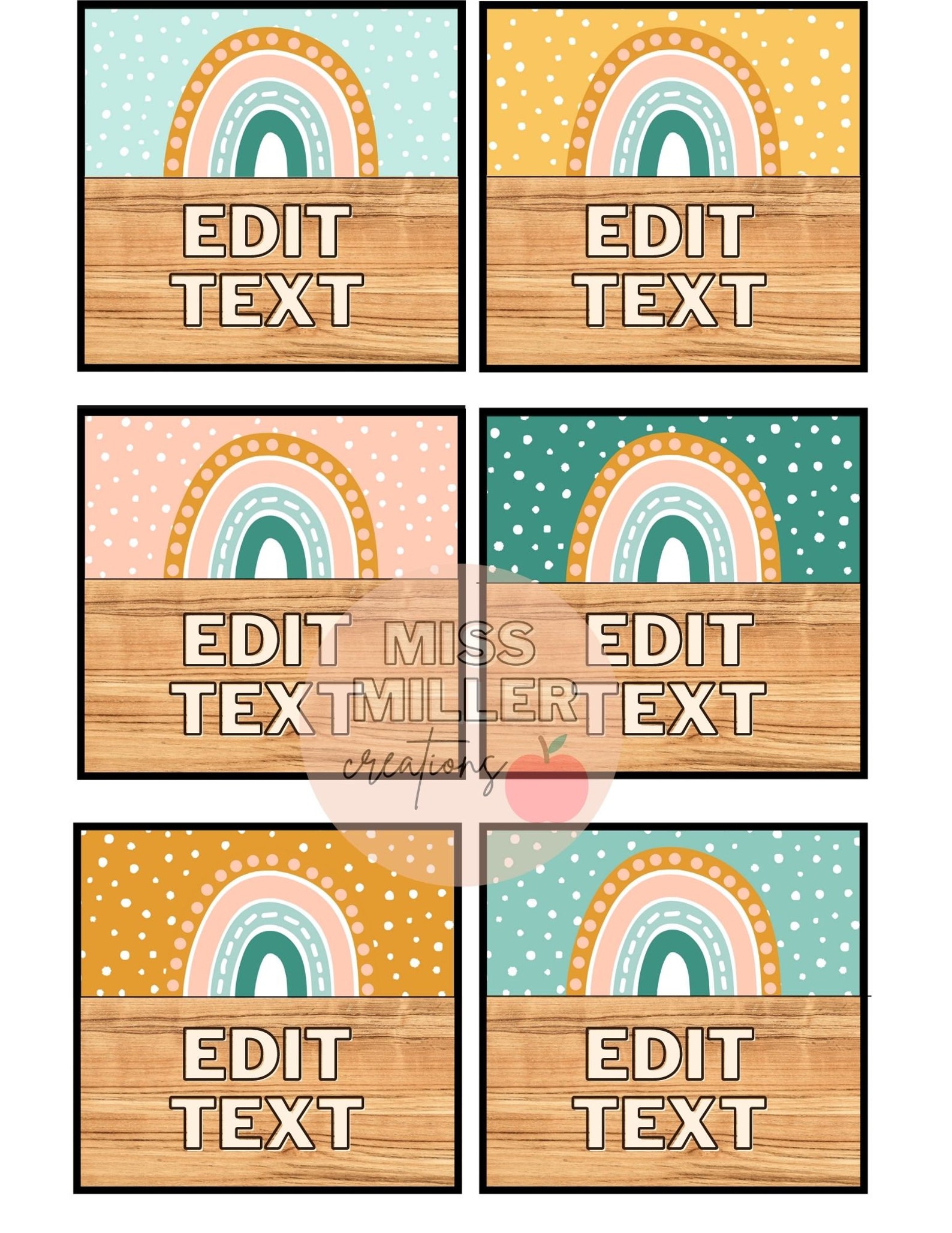 Modern Boho Rainbow Classroom Labels editable - Etsy Canada