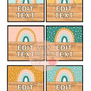Modern Boho Rainbow Classroom Labels [editable] - Etsy
