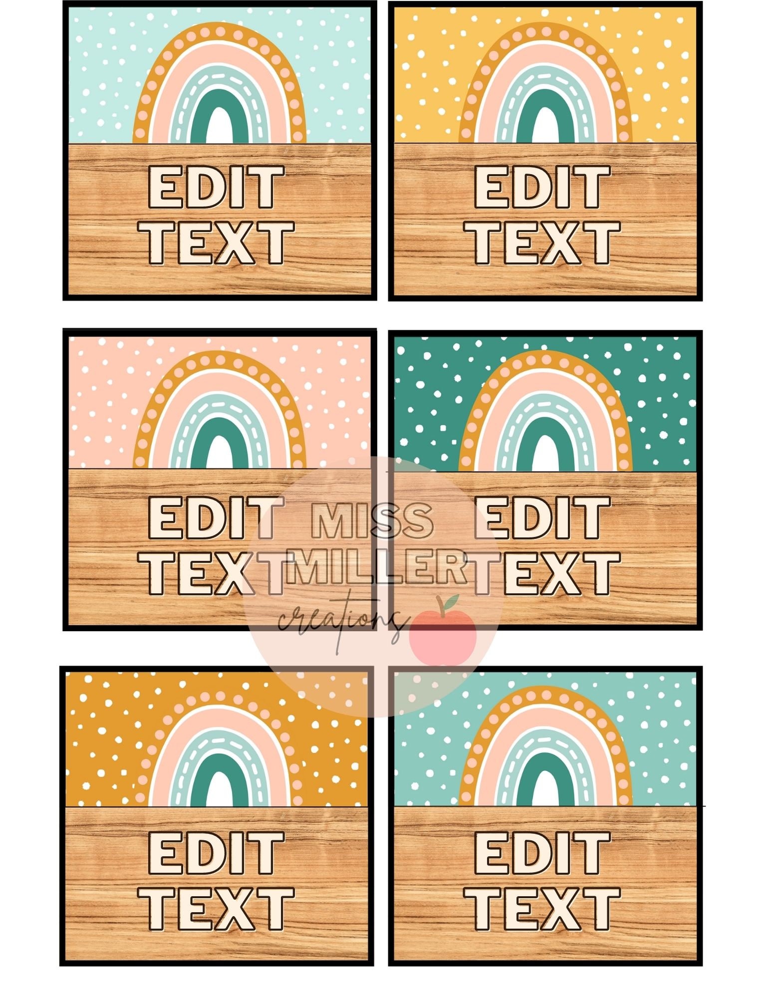Modern Boho Rainbow Classroom Labels editable - Etsy UK