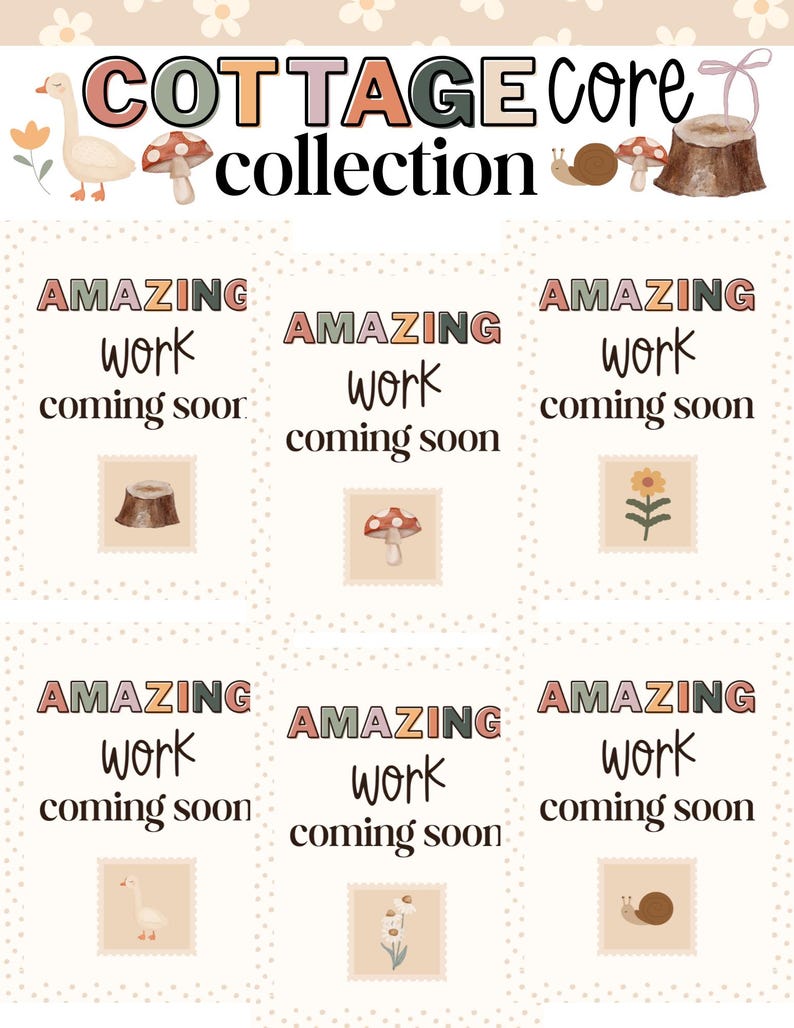 Cottagecore Amazing Work Coming Soon Posters - Etsy