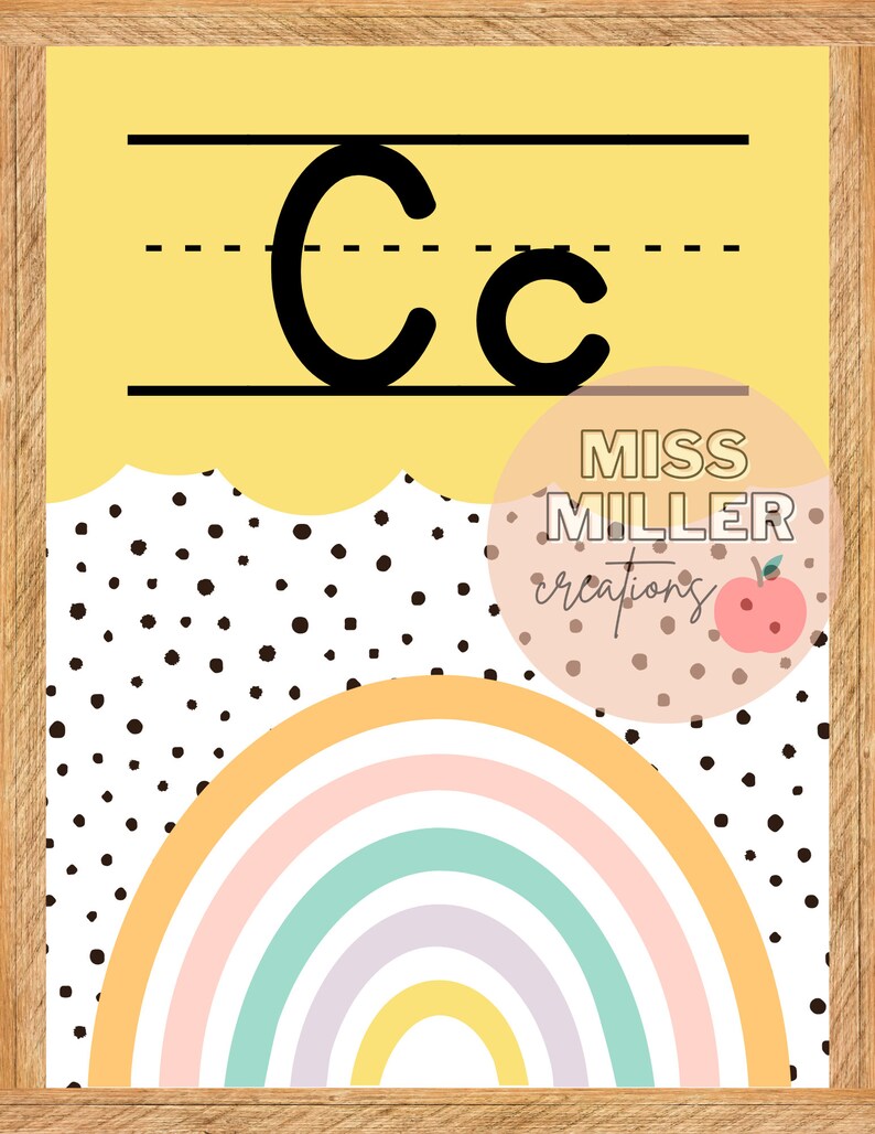 Pastel Boho Rainbow Alphabet Posters - Etsy