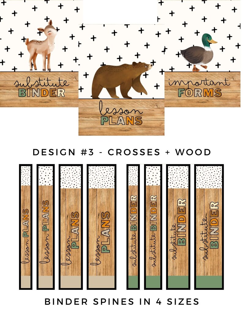 Woodland Binder Covers editable - Etsy