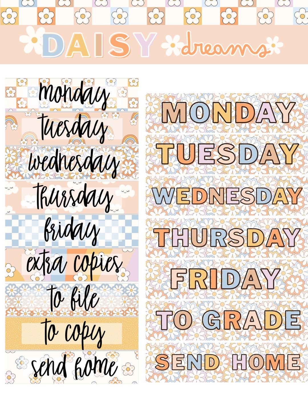 Daisy Dreams 10-drawer Cart Labels [editable] - Etsy
