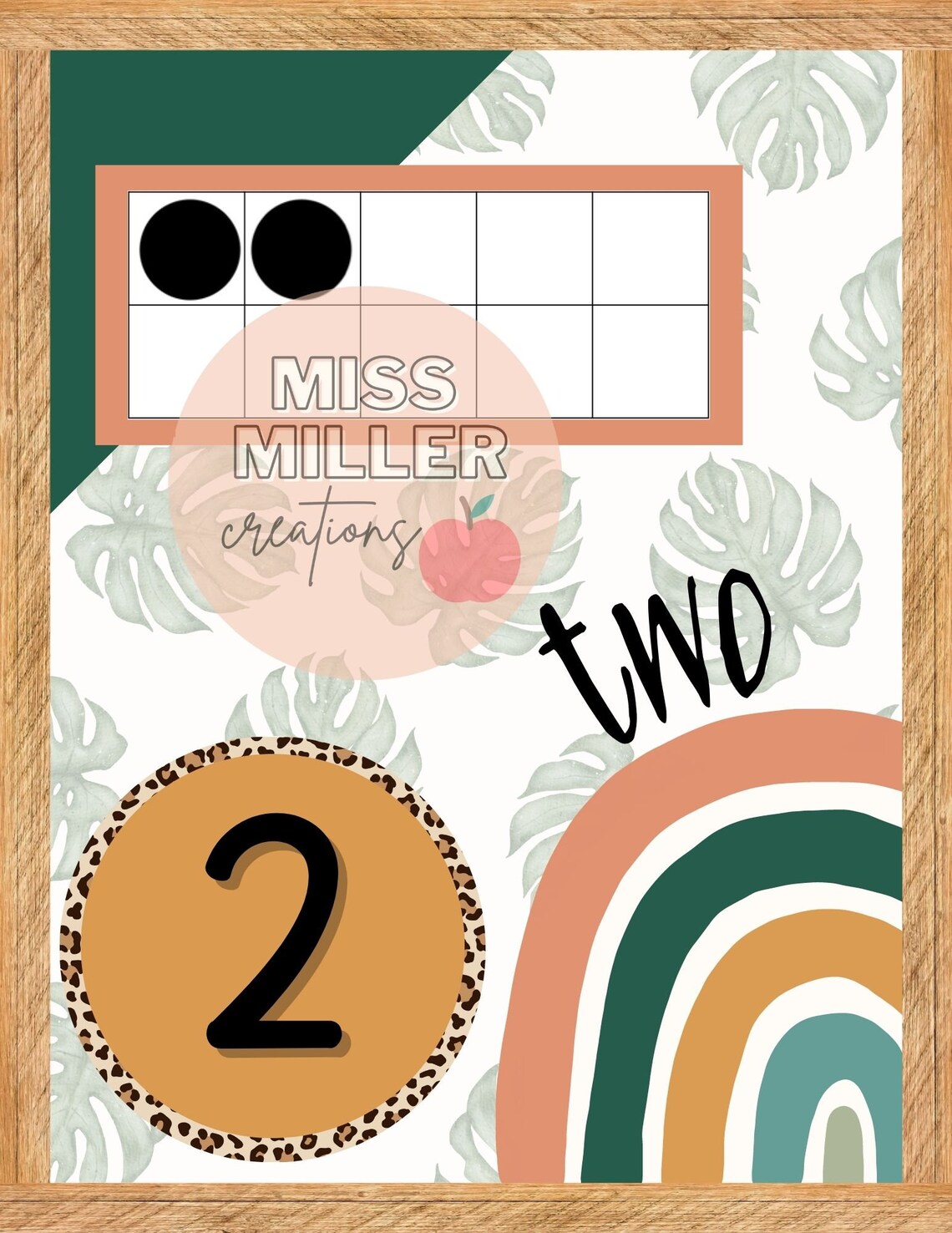 Boho Tropics Classroom Number Posters - Etsy
