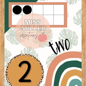 Boho Tropics Classroom Number Posters - Etsy