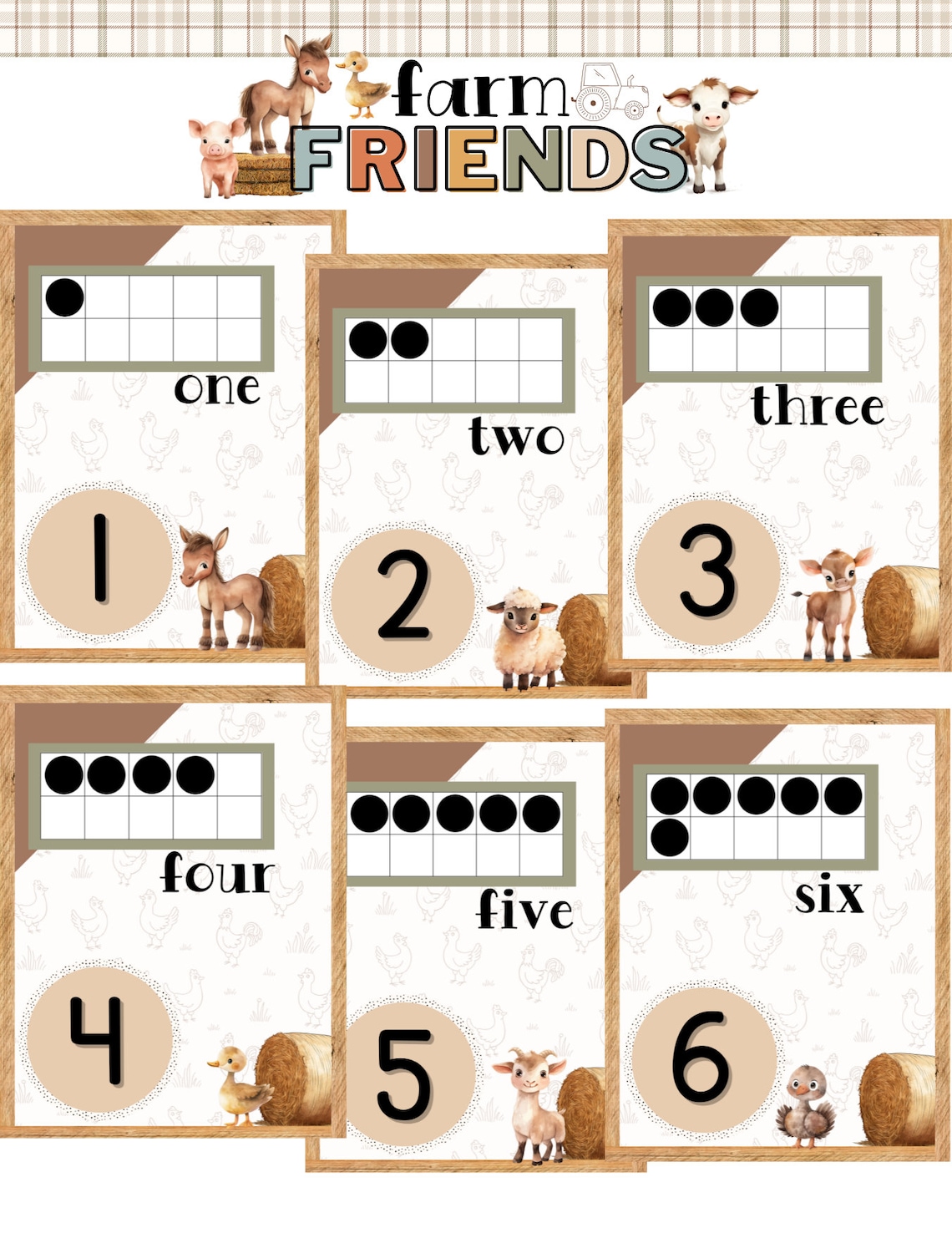 Farm Friends Classroom Number Posters - Etsy
