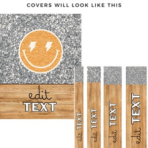 Groovy Glitter Binder Covers [editable] - Etsy