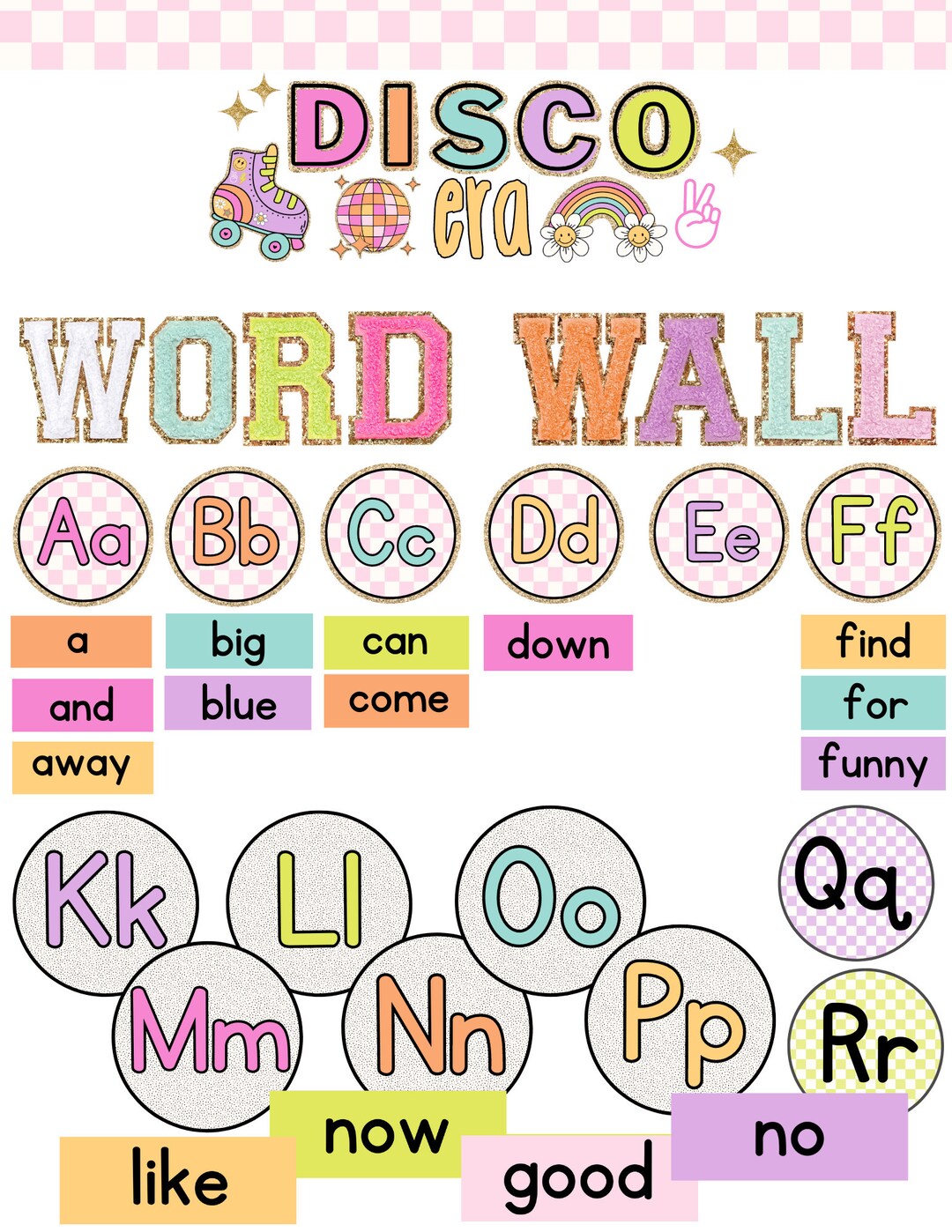 Disco Era Word Wall [editable] - Etsy