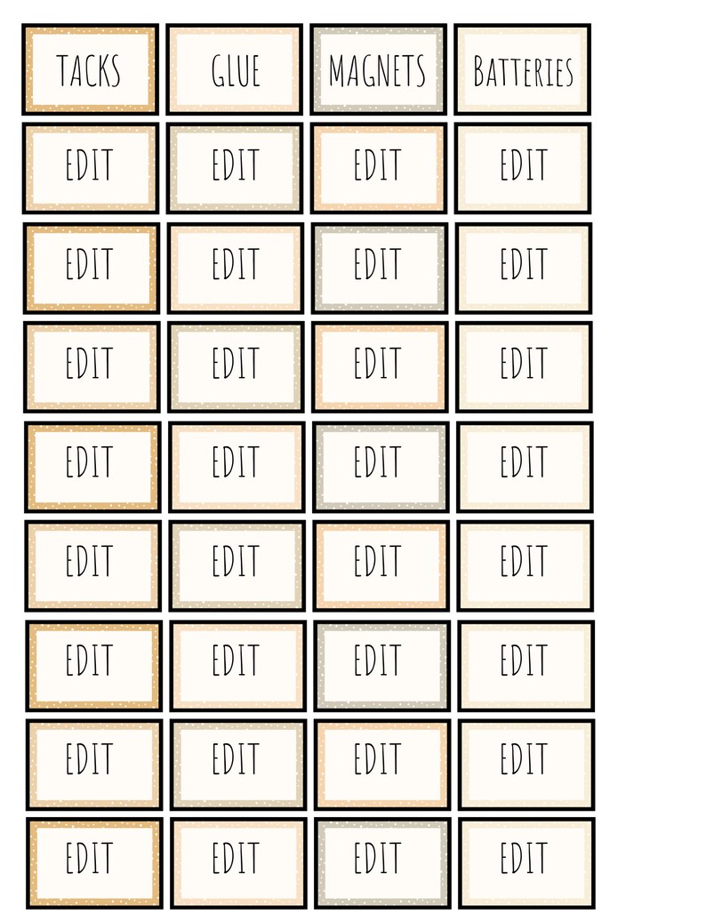 Neutral Boho Rainbow Teacher Toolbox Labels editable - Etsy