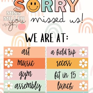 Groovy Boho Where Are We Classroom Door Sign [editable] - Etsy