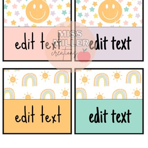 Pastel Boho Rainbow Classroom Labels [editable] - Etsy