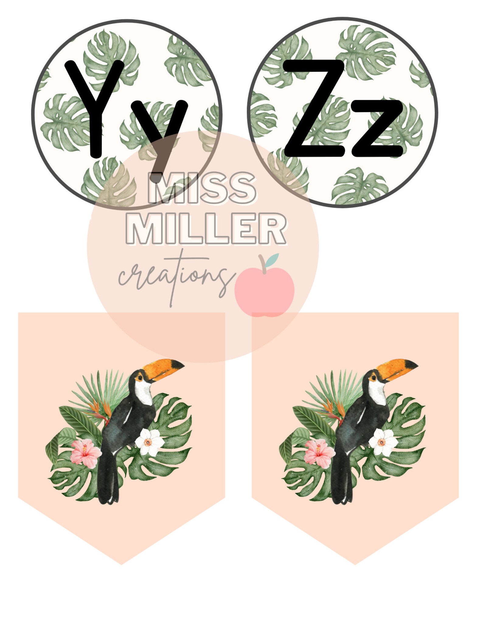 Boho Tropics Word Wall editable - Etsy