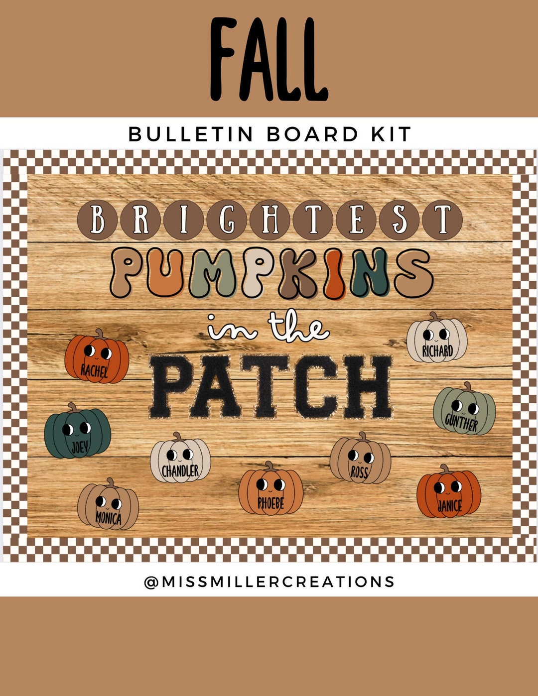 Brightest Pumpkins in the Patch [groovy Fall] Bulletin Board Kit - Etsy