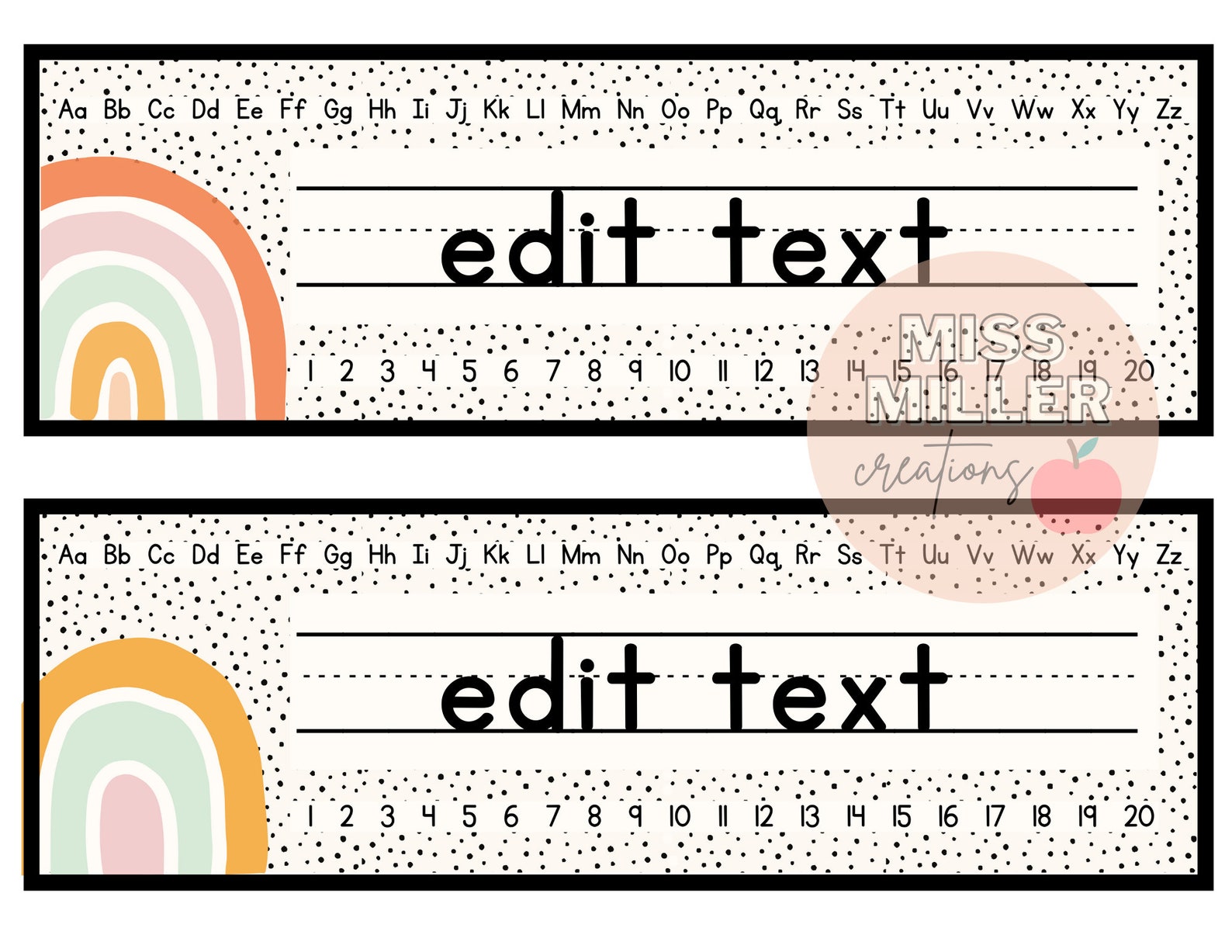 Groovy Boho Desk Plates editable - Etsy