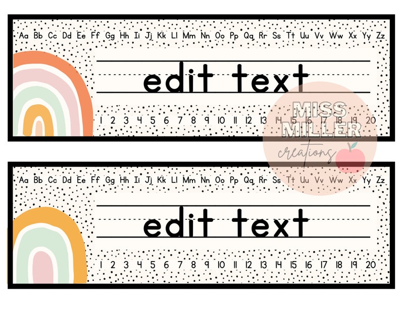 Groovy Boho Desk Plates editable - Etsy