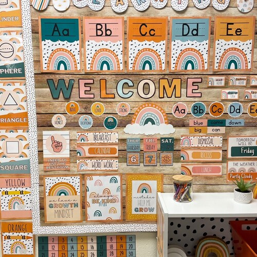 Boho Rainbow Classroom Decor Bundle Modern Classroom Decor - Etsy