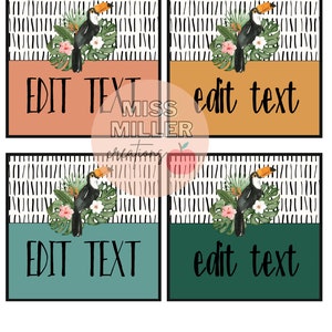 Boho Tropics Classroom Labels [editable] - Etsy