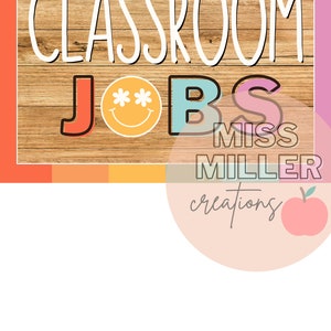 Retro Rainbow Class Jobs Display [editable] - Etsy