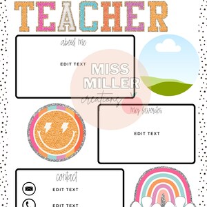 Groovy Glitter Meet the Teacher Template - Etsy