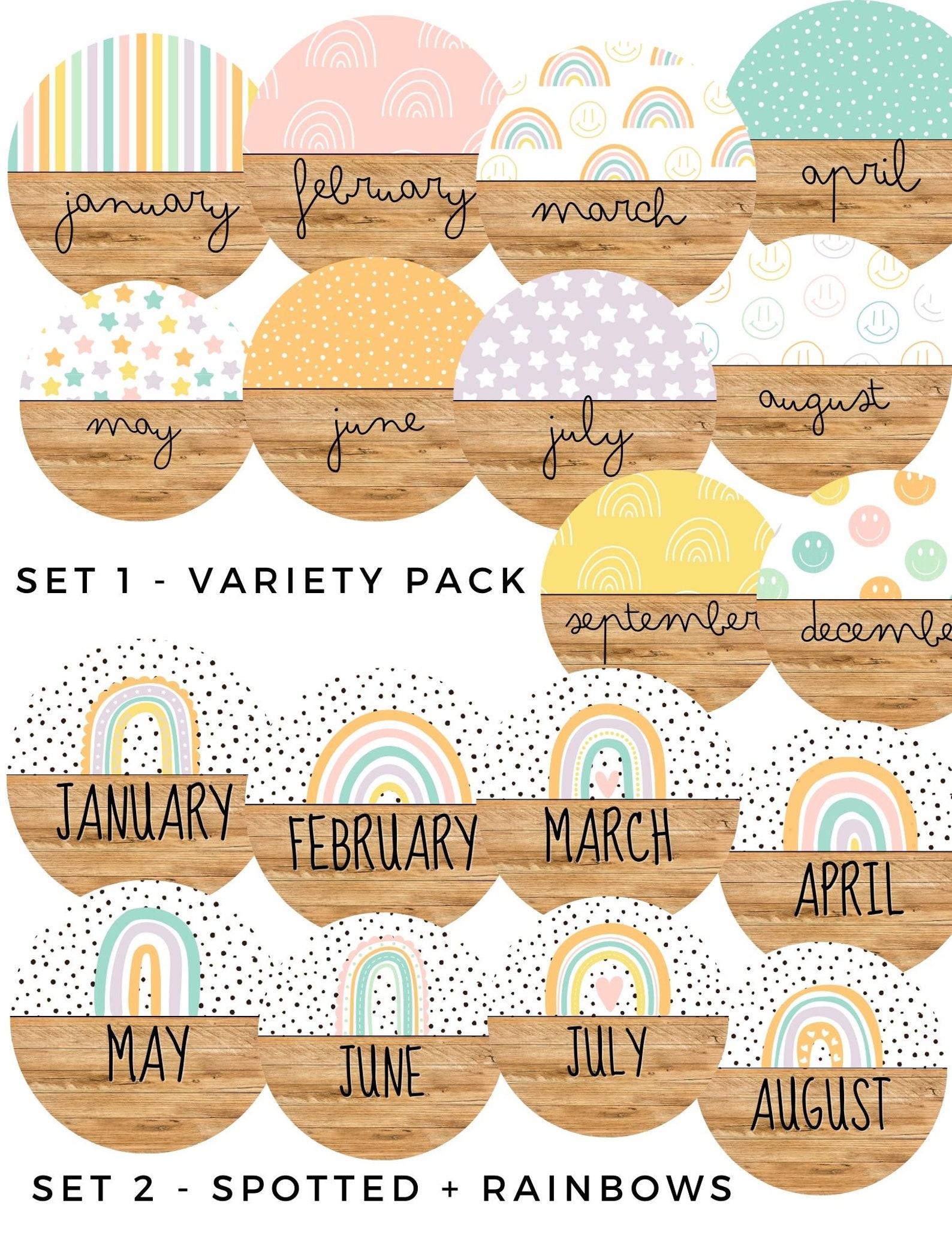 Pastel Boho Rainbow Class Birthday Display editable - Etsy