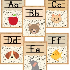 Neutral Boho Rainbow Classroom Alphabet - Etsy