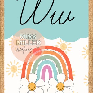 Retro Rainbow Classroom Alphabet Posters - Etsy