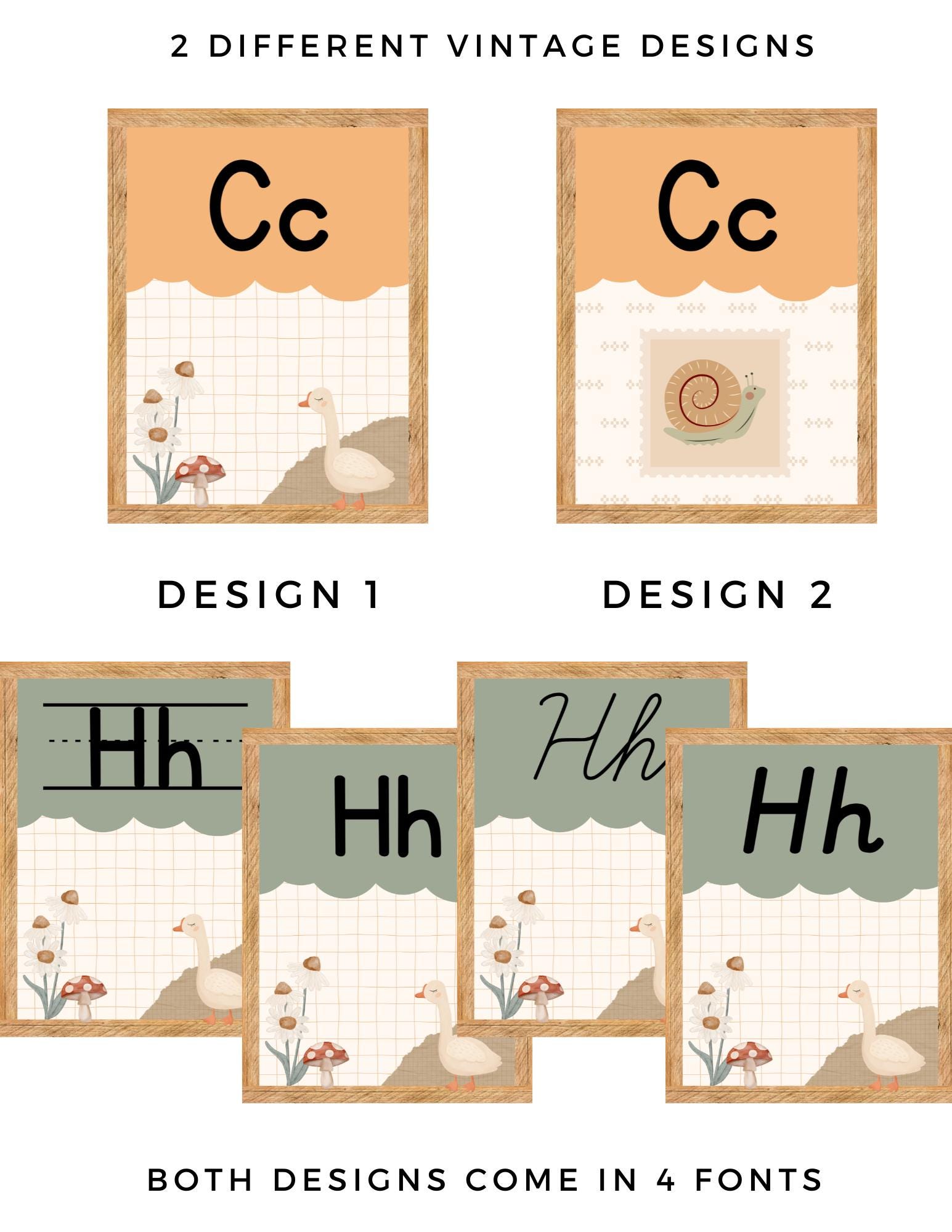Cottagecore Classroom Alphabet Posters - Etsy