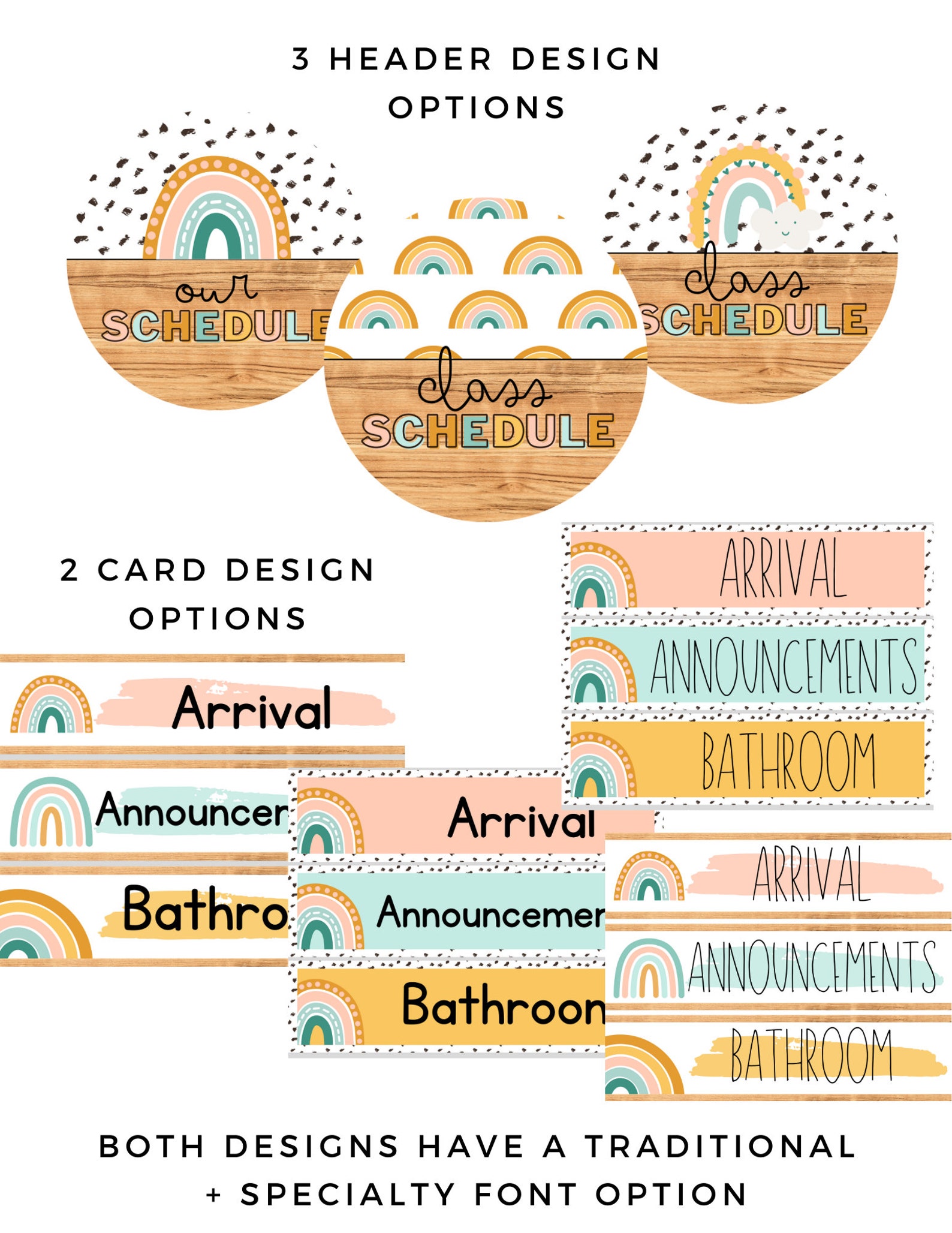 Modern Boho Rainbow Classroom Schedule editable - Etsy