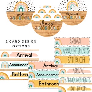 Modern Boho Rainbow Classroom Schedule [editable] - Etsy